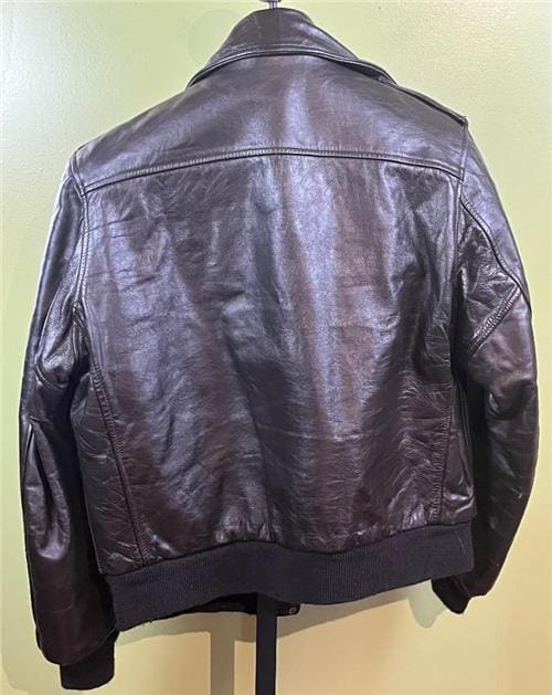 Vtg 50's Golden Fleece Leather Bomber Flight Jacket Sz 44R Brown Talon ...