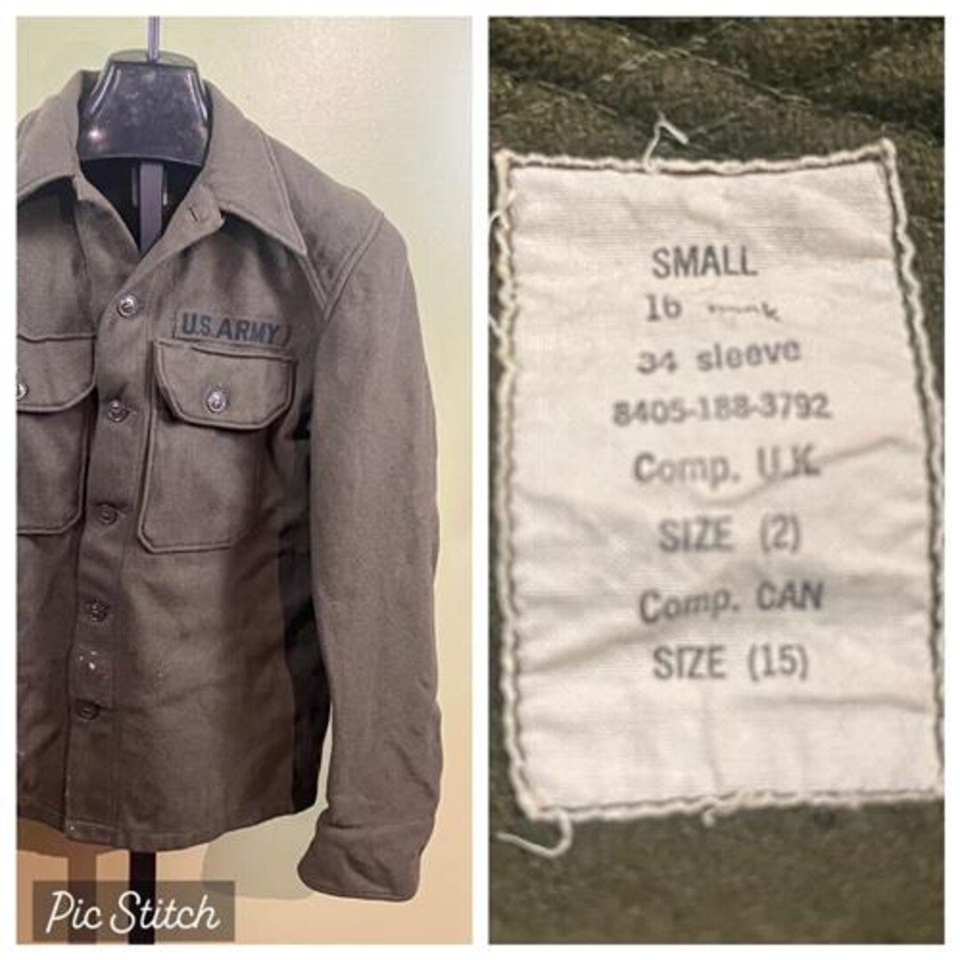 Vintage WW2 US Army Field Shirt Size Small WWII Olive Wool Cold Weather ...