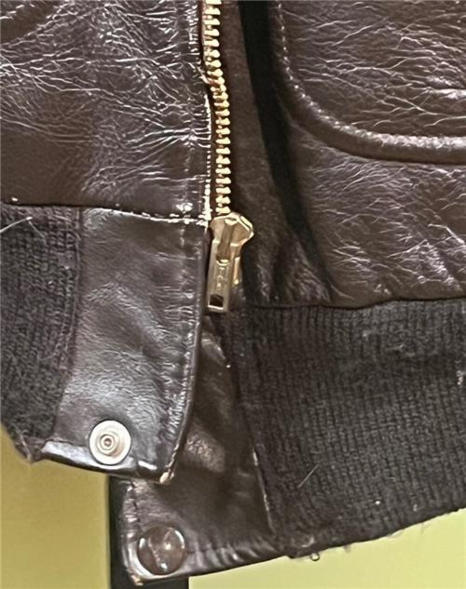 Vtg 50's Golden Fleece Leather Bomber Flight Jacket Sz 44R Brown Talon ...