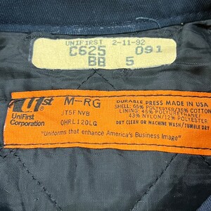 Vtg 60's Unifirst Workwear Jacket Med Navy Lined Damascus Fuel TALON ...