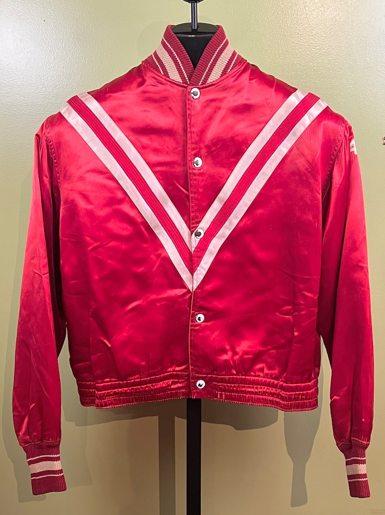 Vtg 50's Letterman Jacket by General Sz 38 Satin Red Back Flap "lamont ...