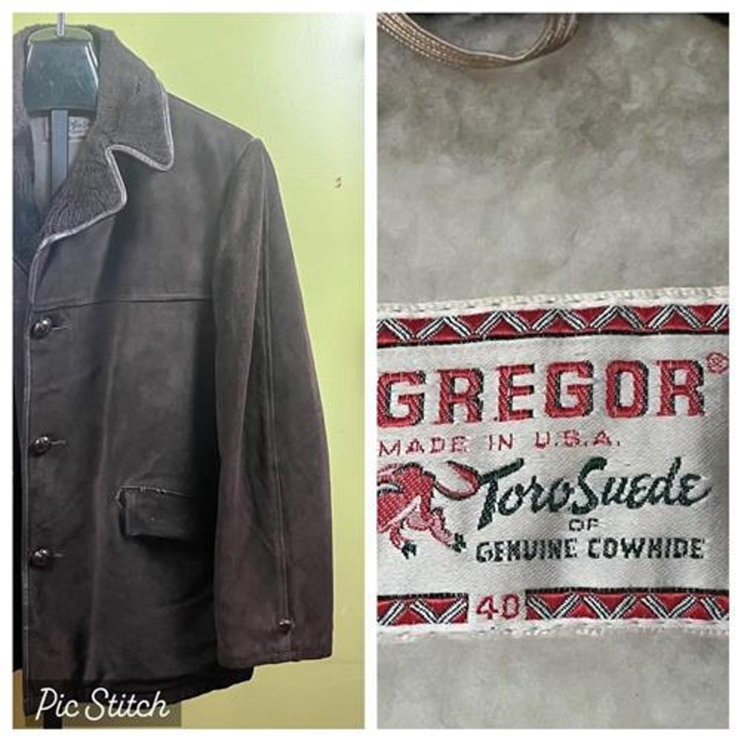 Vintage Mcgregor Jacket Sz 40 1960's Brown Suede Sherpa Lined - Etsy
