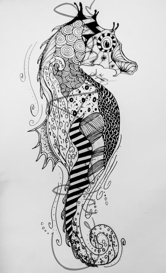 Items similar to Zentangle Sea Creatures Collection on Etsy