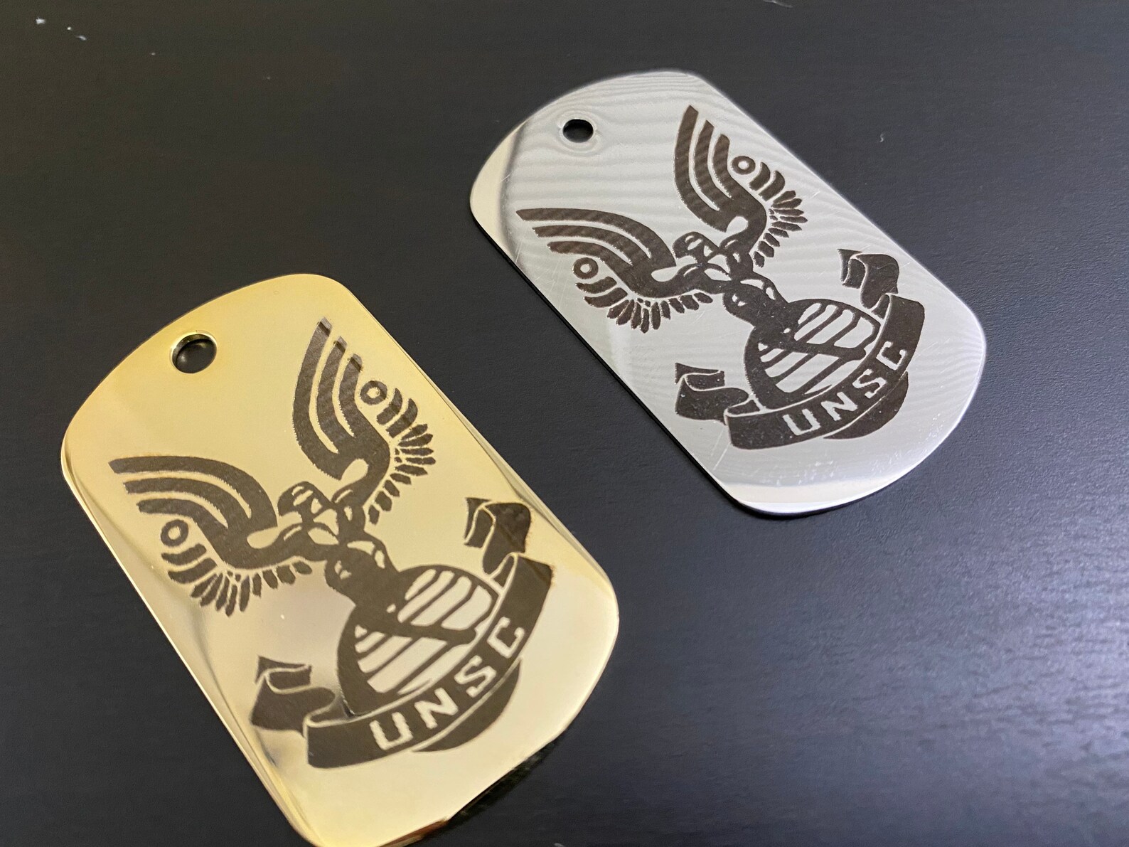 Halo UNSC Dog tags Personalized stainless Steel or 24K Gold | Etsy