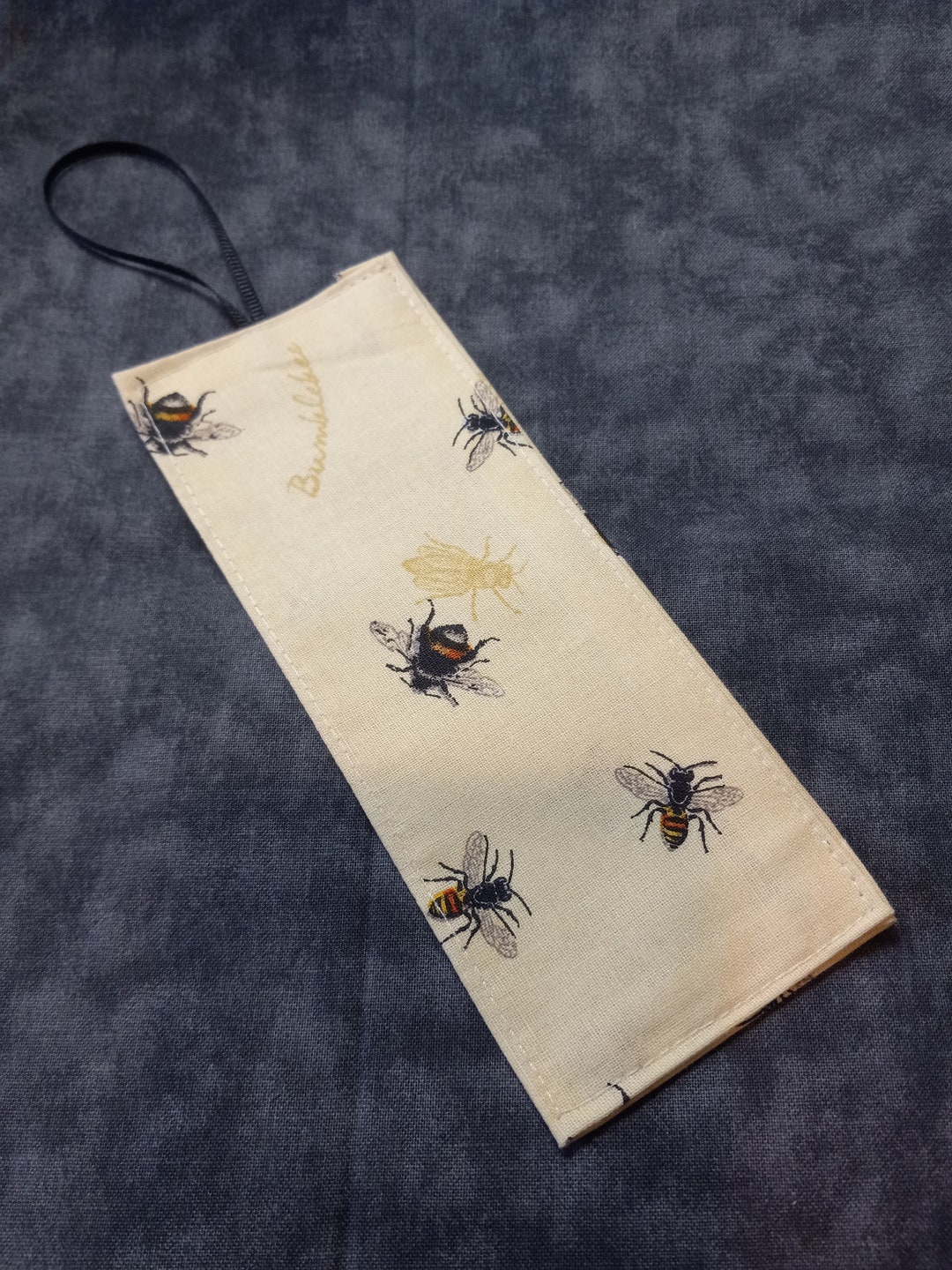 Bee Bookmark, Bee Print Bookmark, Bees, Beehive, Handmade Fabric ...