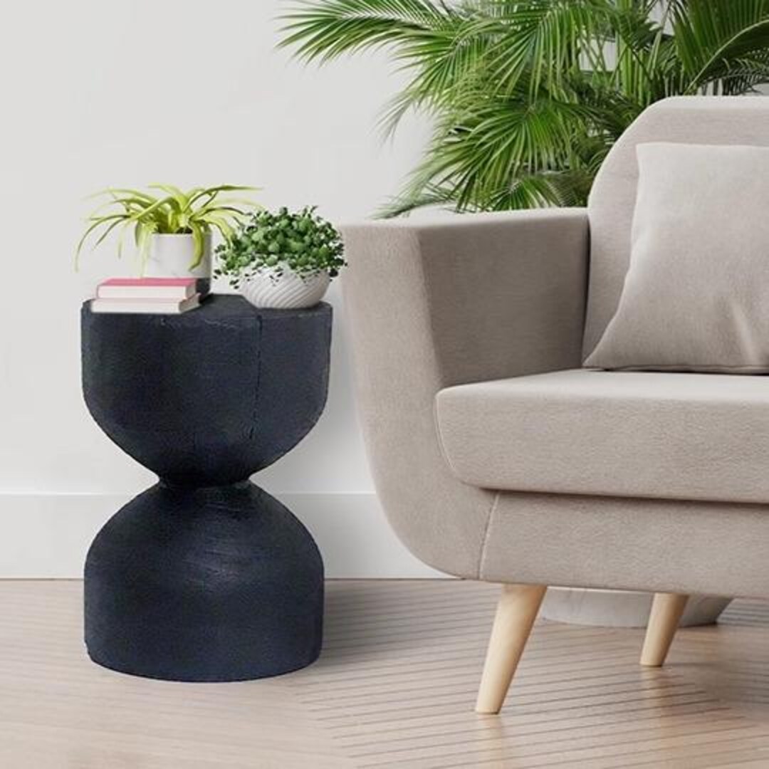 FLAME-CHAR TABLE Black Solid Wood Side Table, Shou Sugi Ban Table, Wabi ...