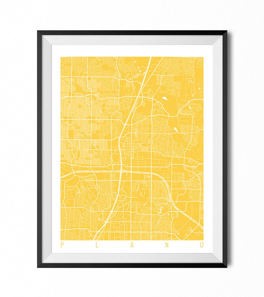 PLANO Map Art Print / Texas Poster / Plano Wall Art Decor / Choose Size ...