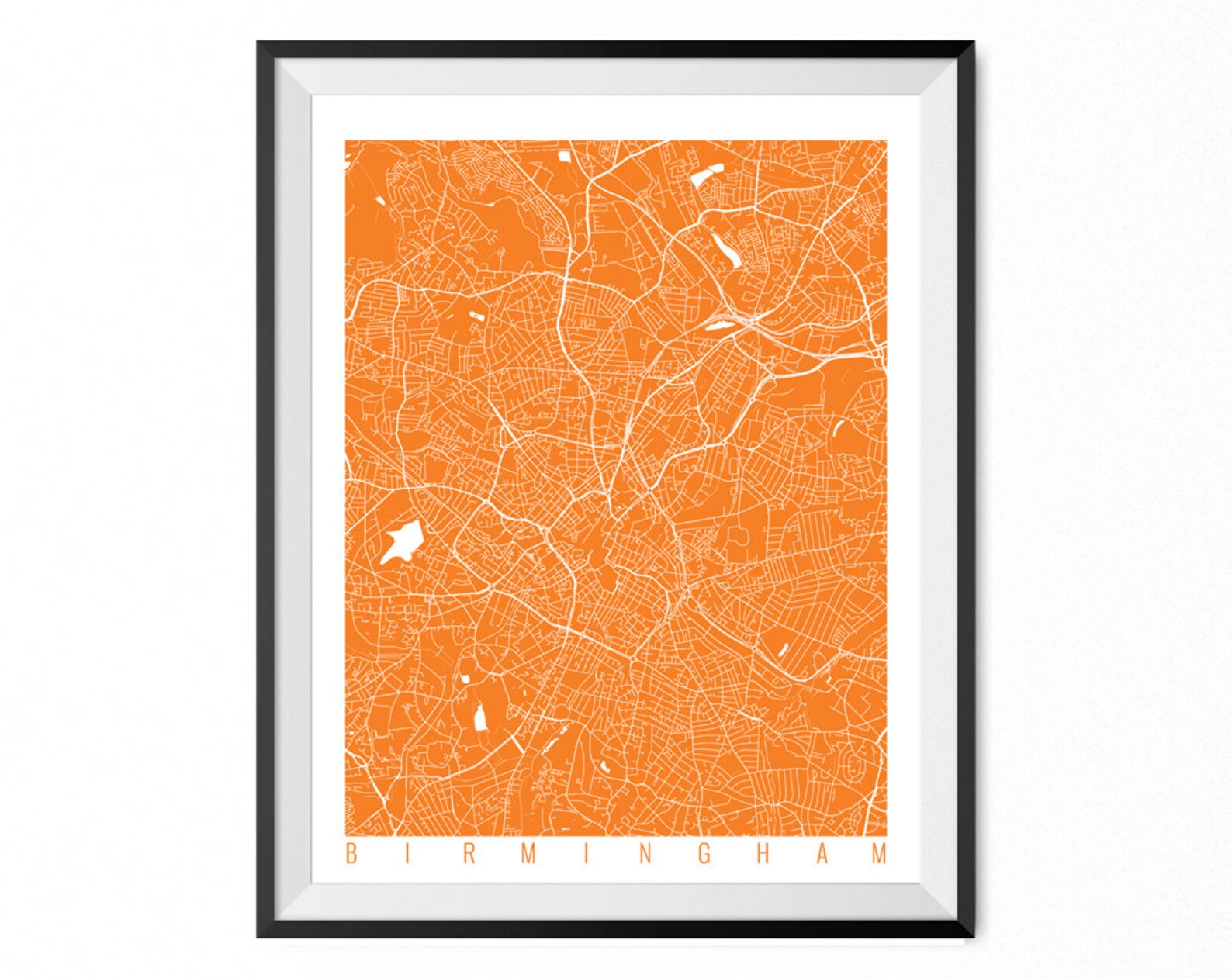 BIRMINGHAM Map Art Print / England Poster / Birmingham Wall | Etsy