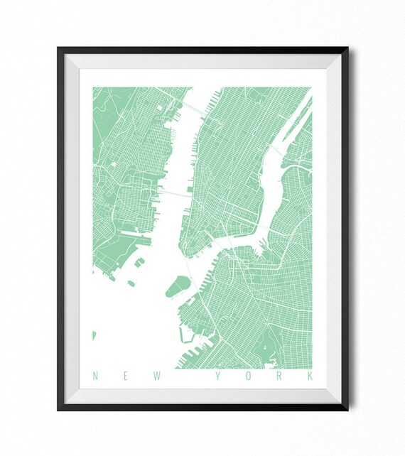 Hometown Map NEW YORK Map Art Print / New York Poster / New | Etsy