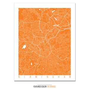 BIRMINGHAM Map Art Print / England Poster / Birmingham Wall | Etsy