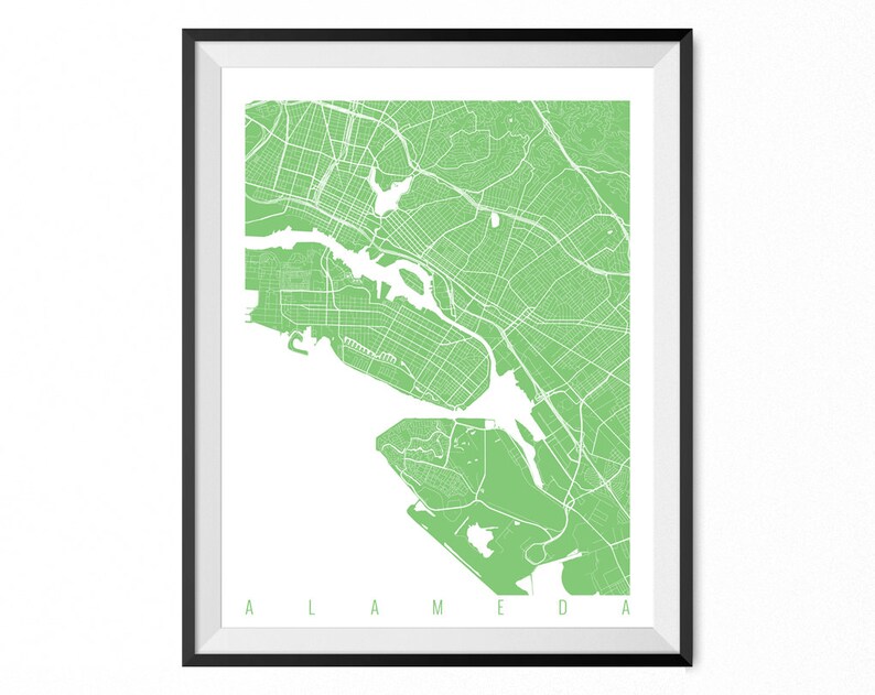 Alameda Map Art Print / Alameda City Poster / Alameda Wall Art - Etsy