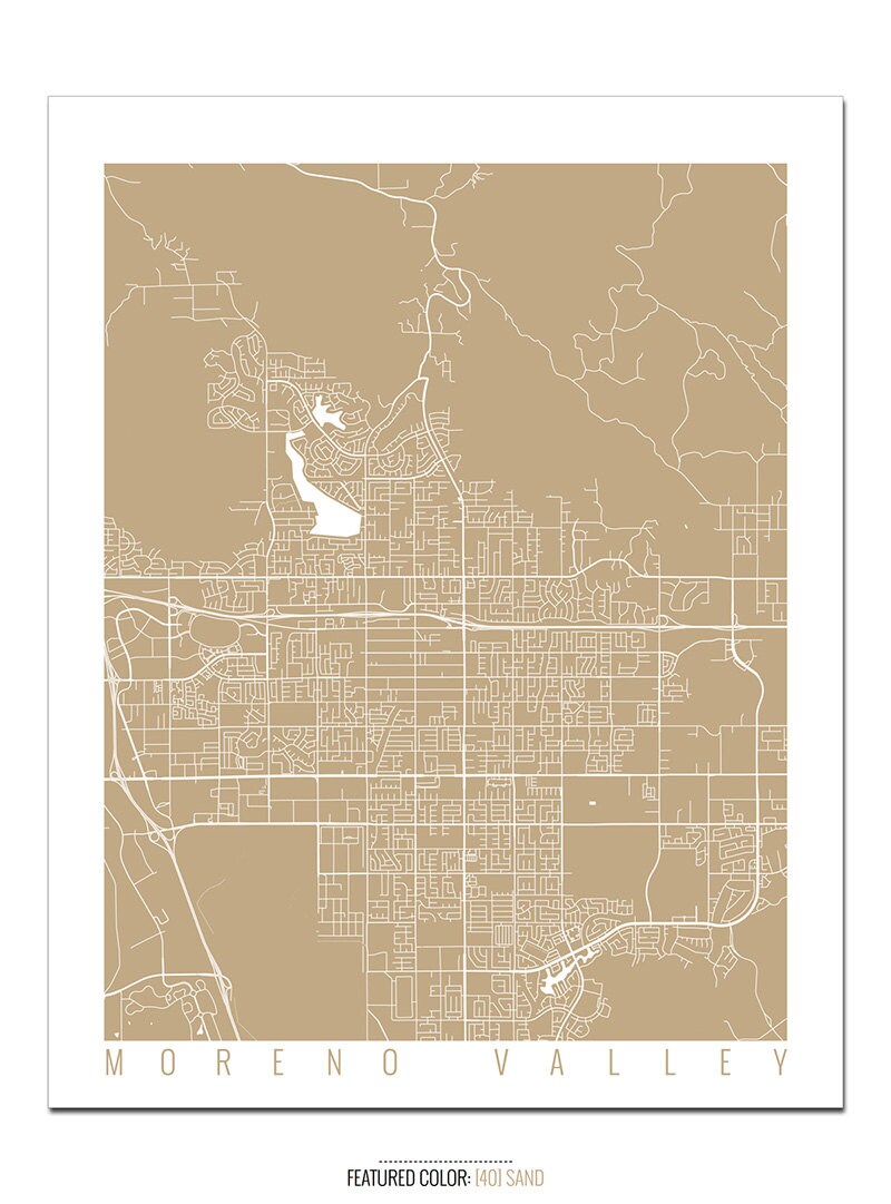 MORENO VALLEY Map Art Print / California Poster / Moreno - Etsy