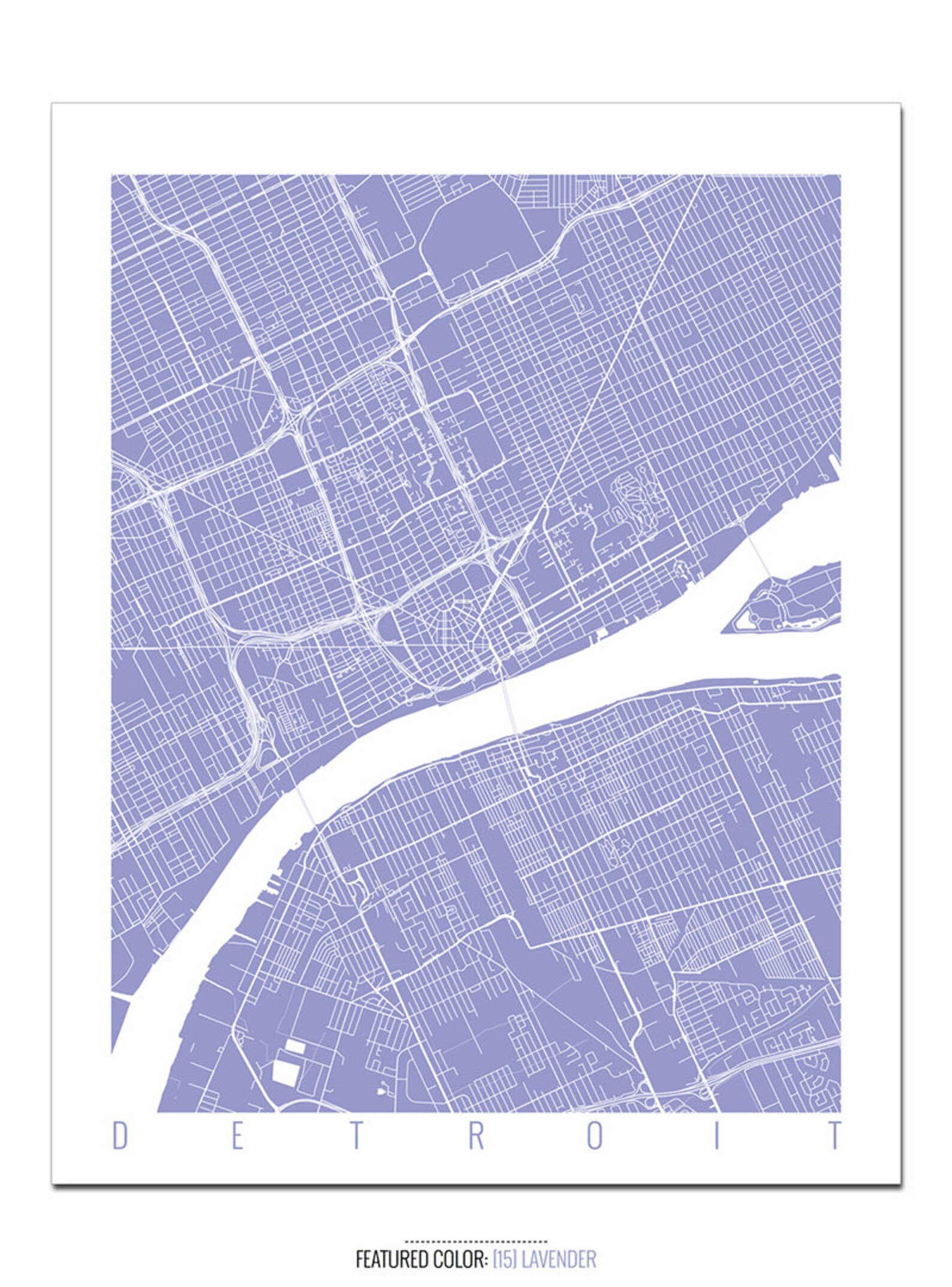 DETROIT Map Art Print / Michigan Poster / Detroit Wall Art - Etsy