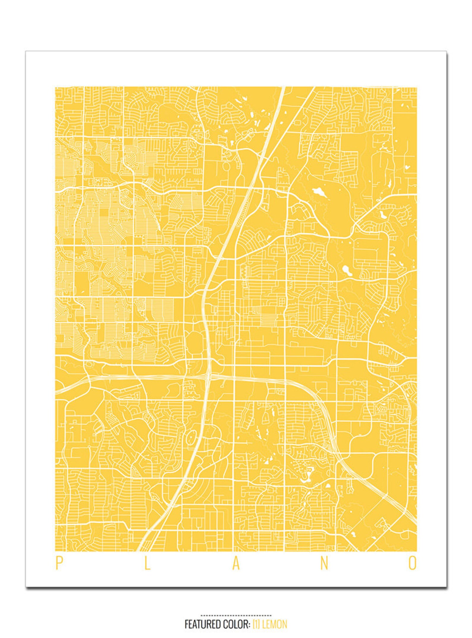 PLANO Map Art Print / Texas Poster / Plano Wall Art Decor / - Etsy