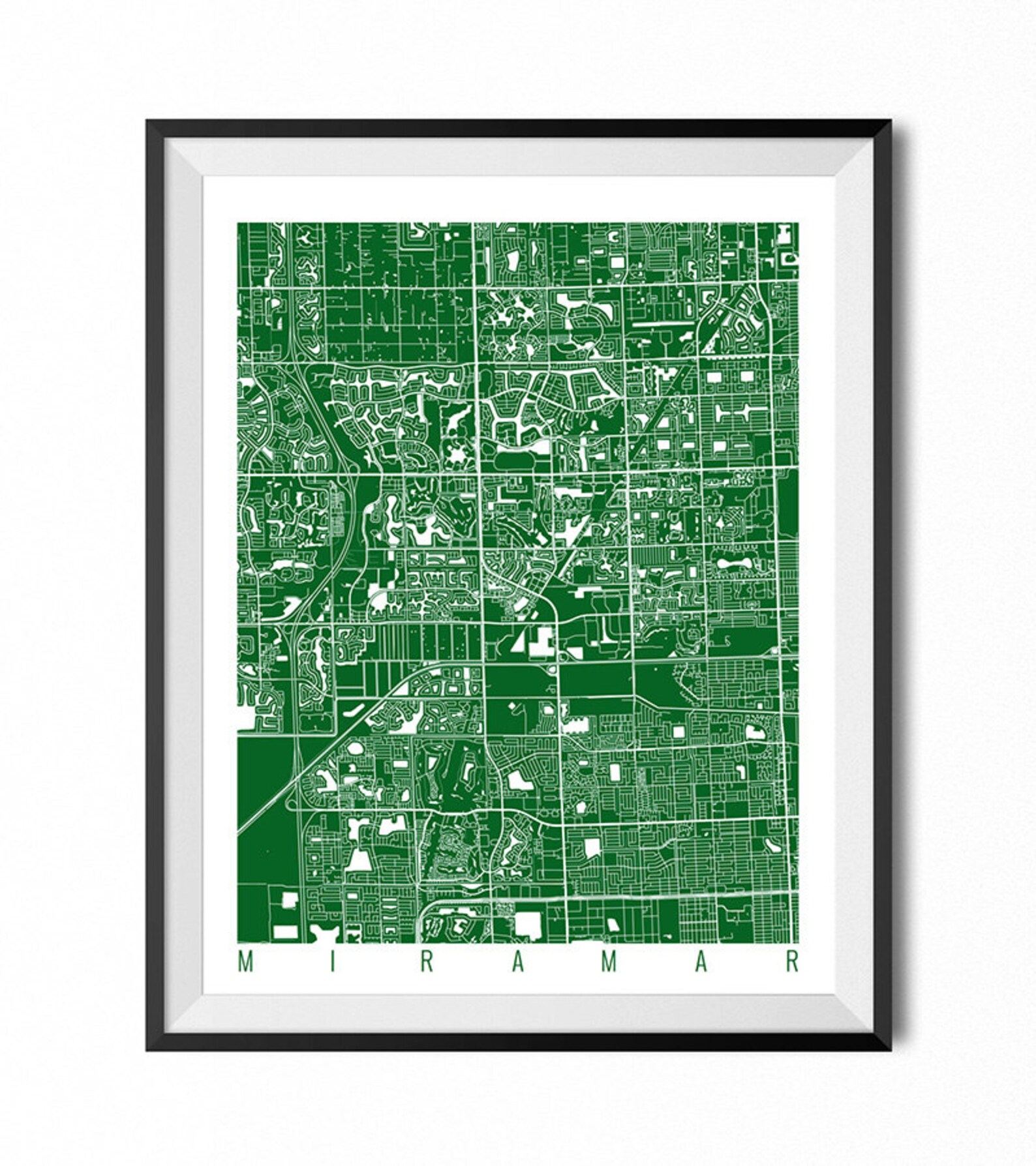 MIRAMAR Map Art Print / Florida Poster / Miramar Wall Art - Etsy