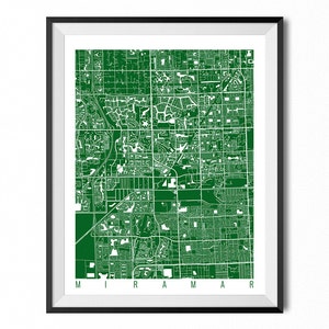 MIRAMAR Map Art Print / Florida Poster / Miramar Wall Art Decor ...