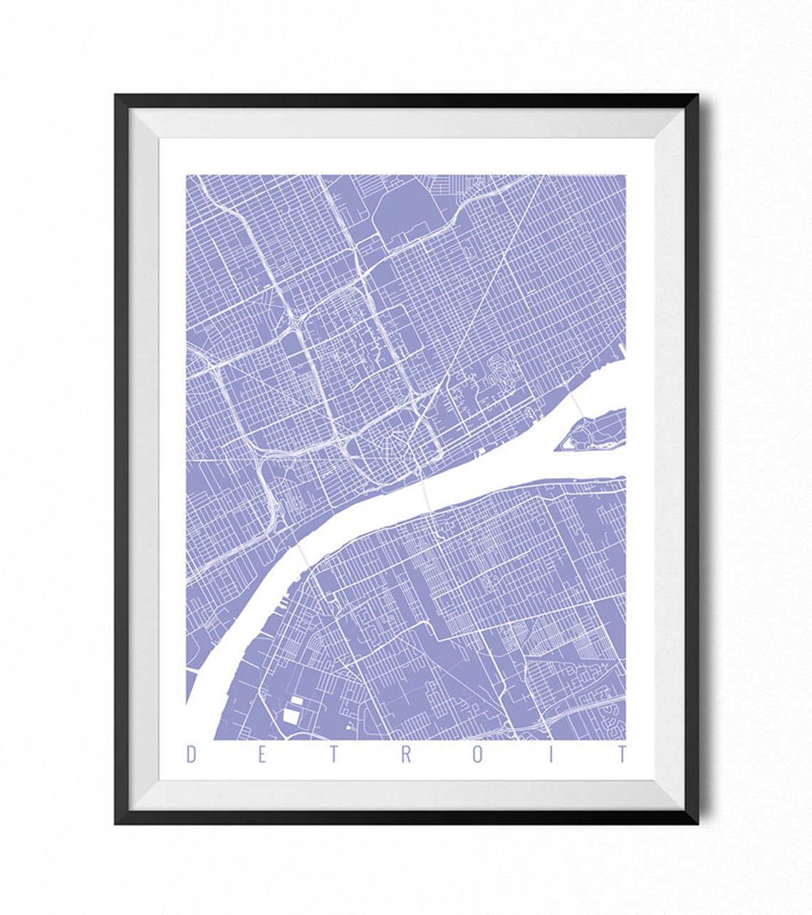 DETROIT Map Art Print / Michigan Poster / Detroit Wall Art - Etsy