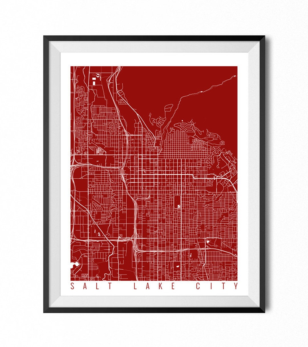 SALT LAKE CITY Map Art Print / Utah Poster / Salt Lake City Wall Art ...