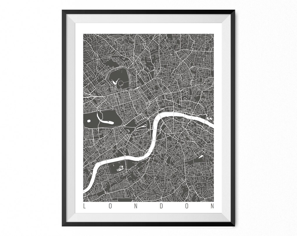 LONDON Map Art Print / England Poster / LONDON Wall Art Decor | Etsy