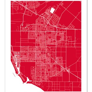 Mapa de OXNARD lámina / cartel de California / Oxnard pared decoración ...