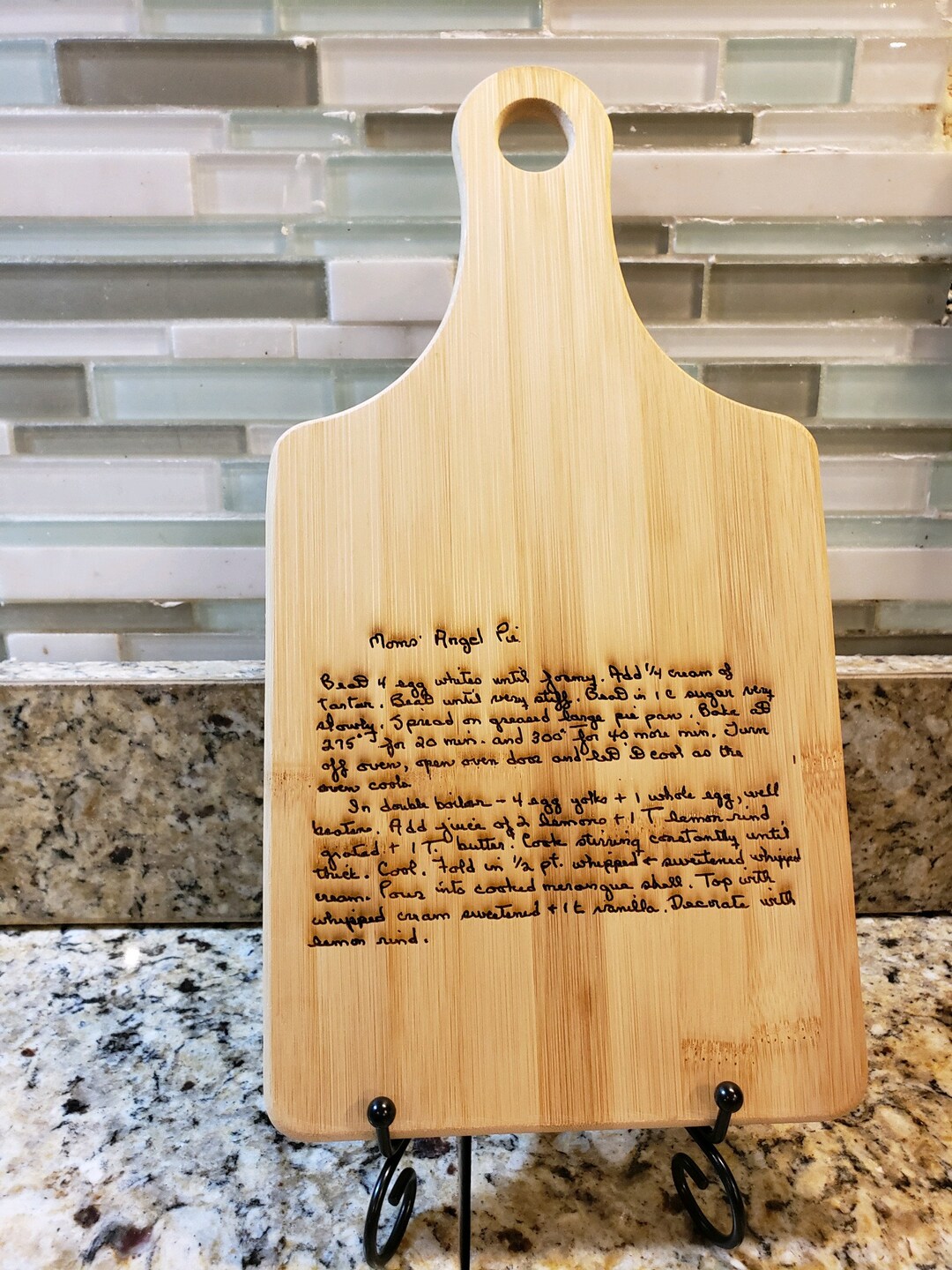 Medium Size Paddle Laser Engraved Cutting Board With a Handwritten ...
