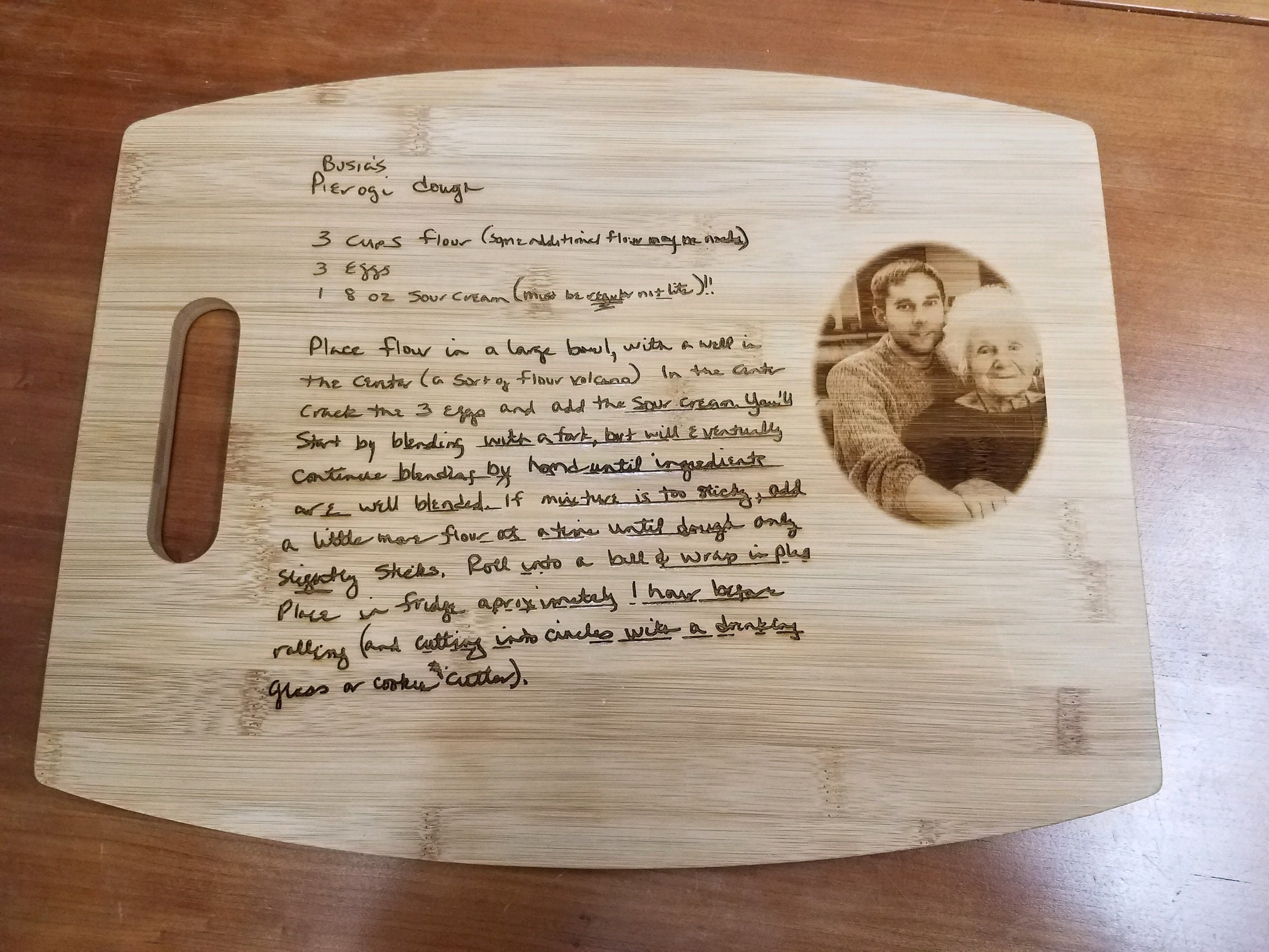 Custom Laser Engraved Cutting Board With a Handwritten Recipe - Etsy