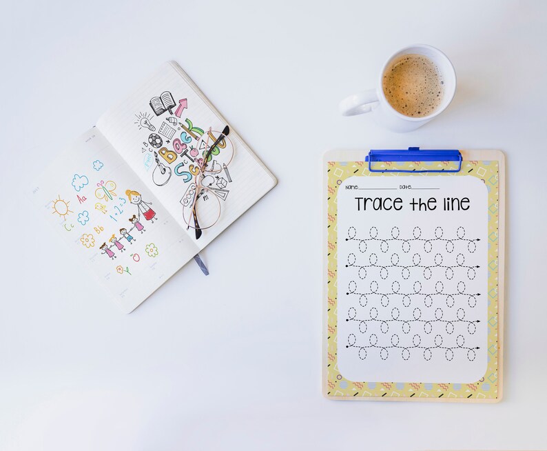 20 Preschool Line Tracing Worksheets Bundle | Line Trace Page Printable ...