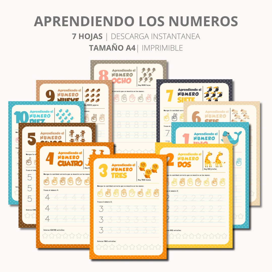 10 Hojas Para Trazar Números Trazado De Líneas Actividades Escolares ...