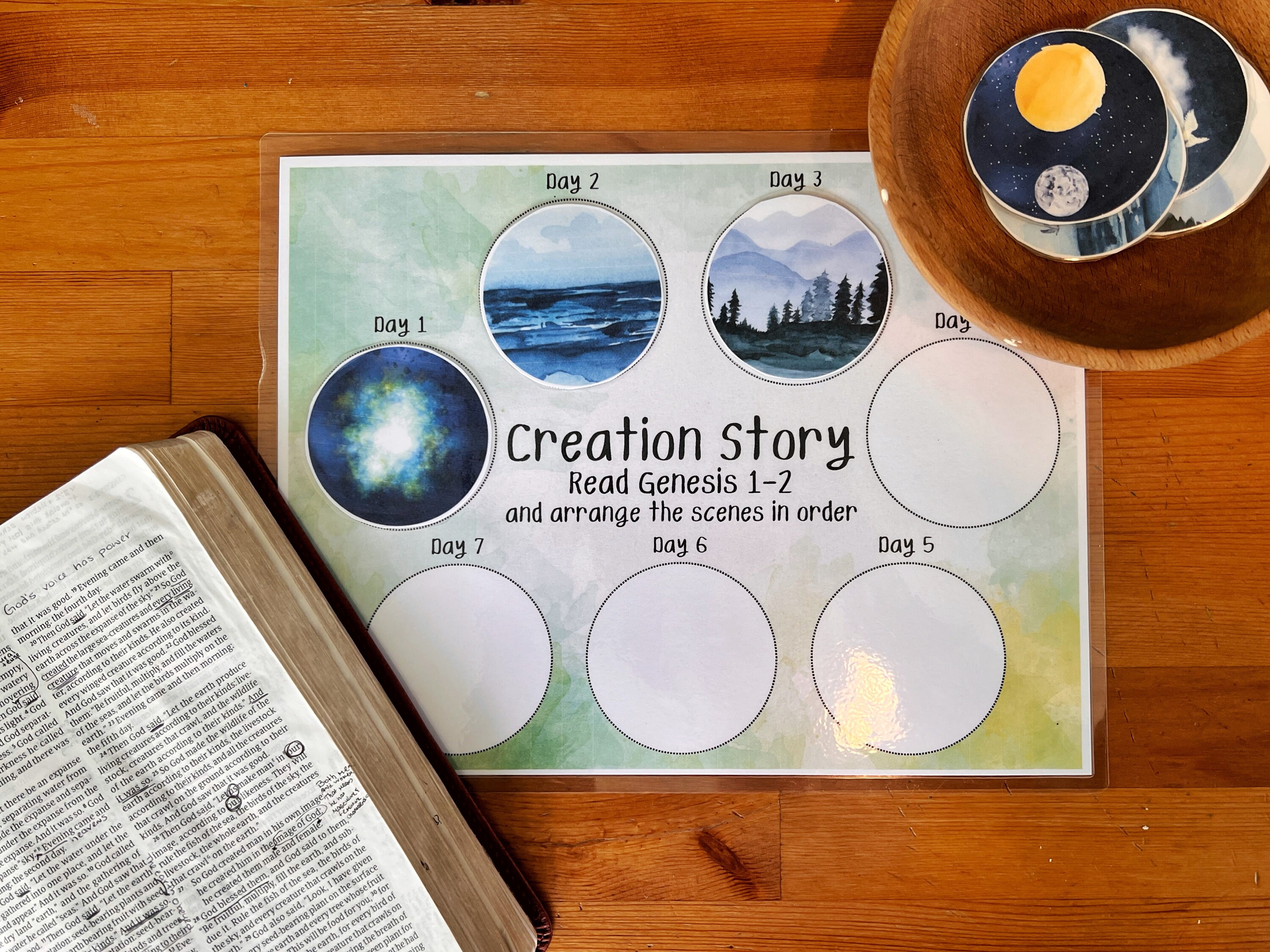 7 Days of Creation Printable | Bible Activity for Kids | Genesis Bible ...