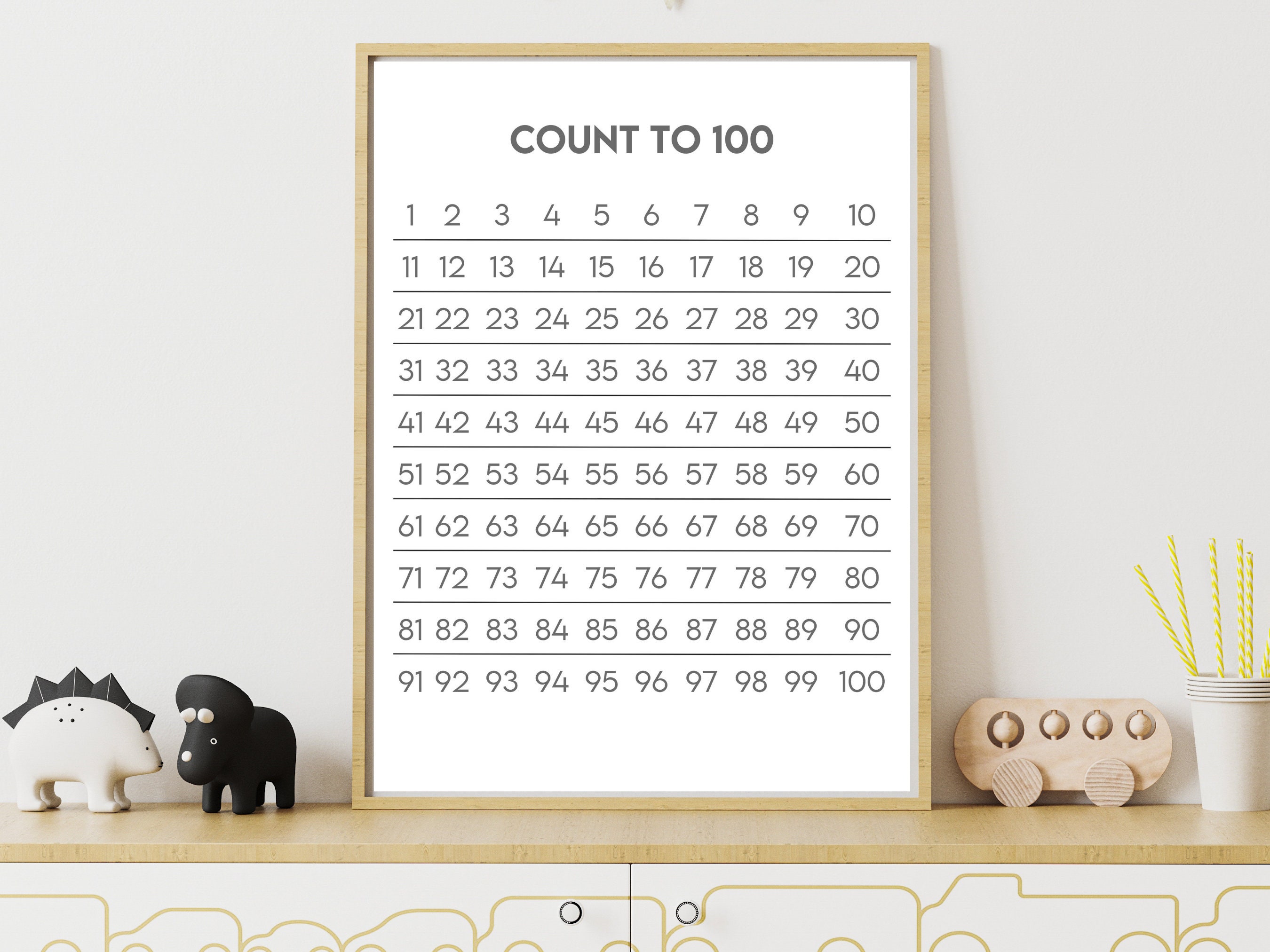 Minimalist Hundreds Chart | Numbers 1-100 | Count to 100 | Number Chart ...