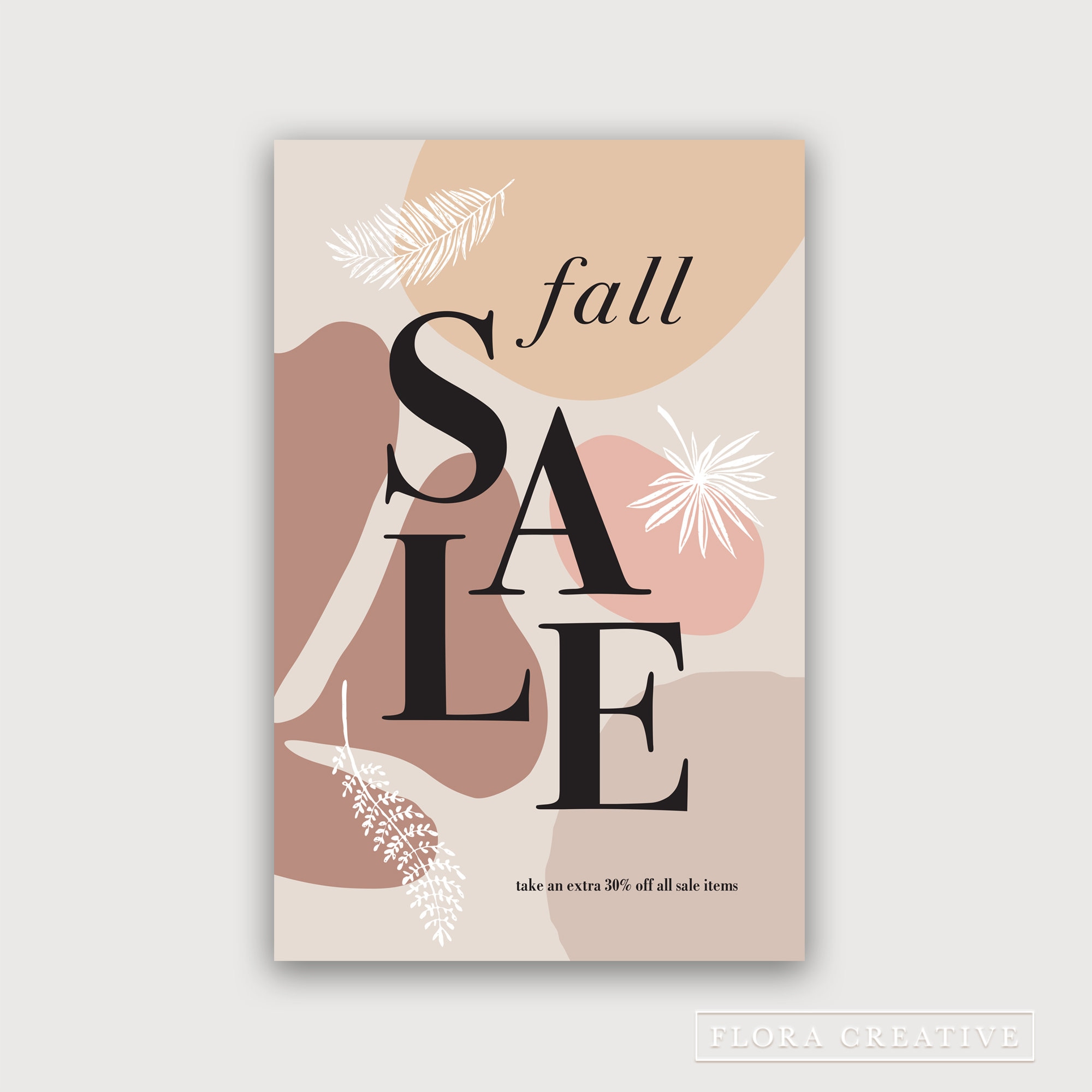 Retail Business Organic Shapes Fall Sale Poster / Sign Template for ...