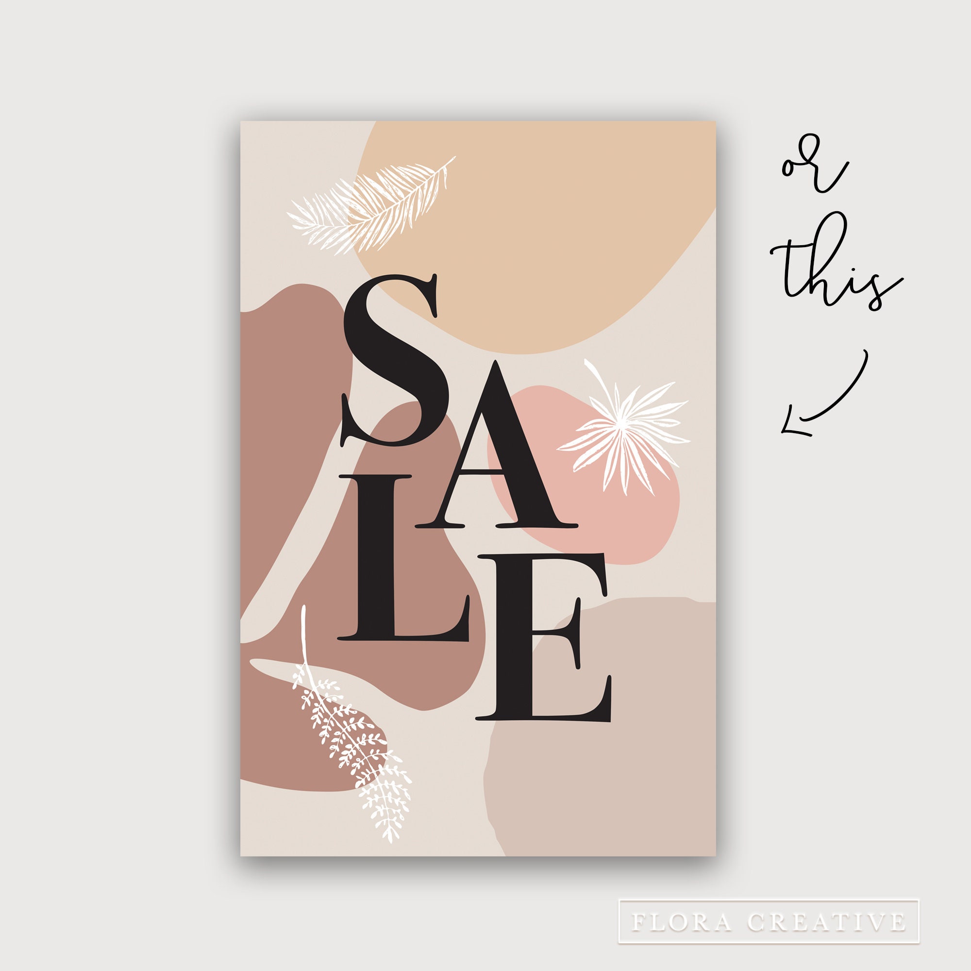 Retail Business Organic Shapes Fall Sale Poster / Sign Template for ...