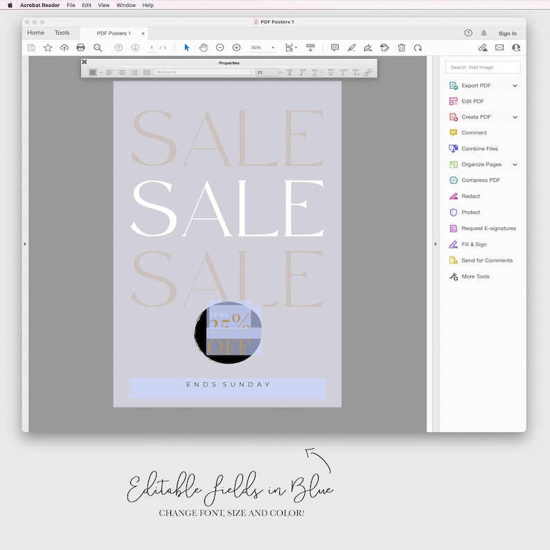 Retail Storefront Poster / Sign Template – Sale Sale Sale (editable PDF ...