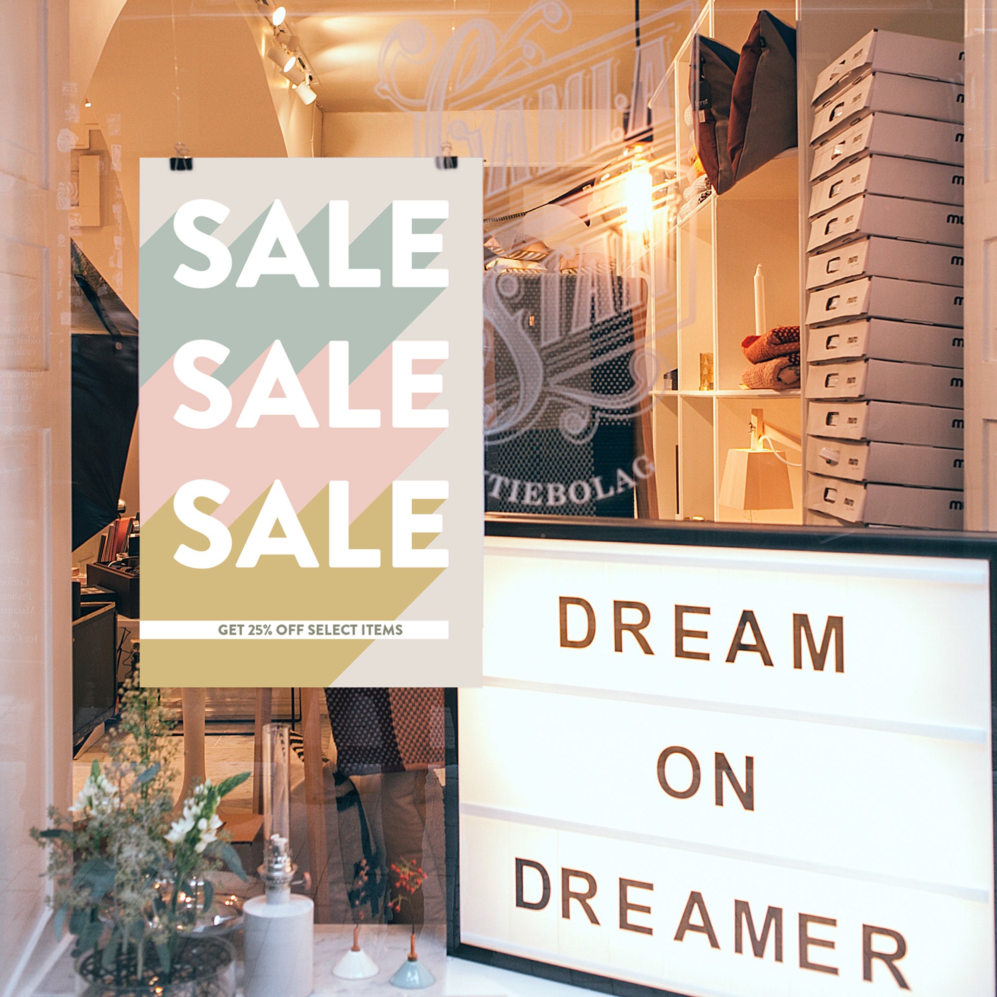 Retail Business Retro Sale Poster / Sign Template for Store Window - Etsy