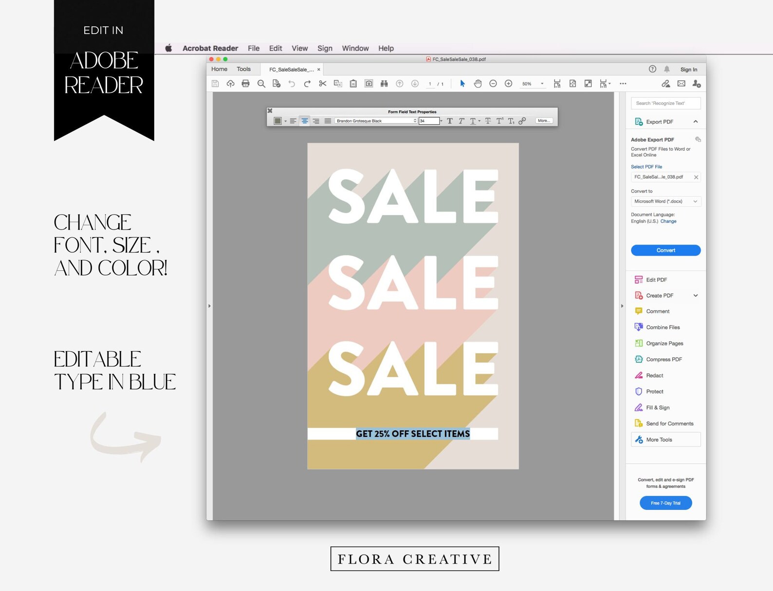 Retail Business Retro Sale Poster / Sign Template for Store Window - Etsy