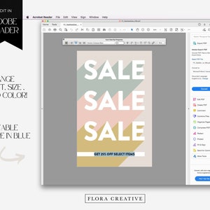 Retail Business Retro Sale Poster / Sign Template for Store Window - Etsy