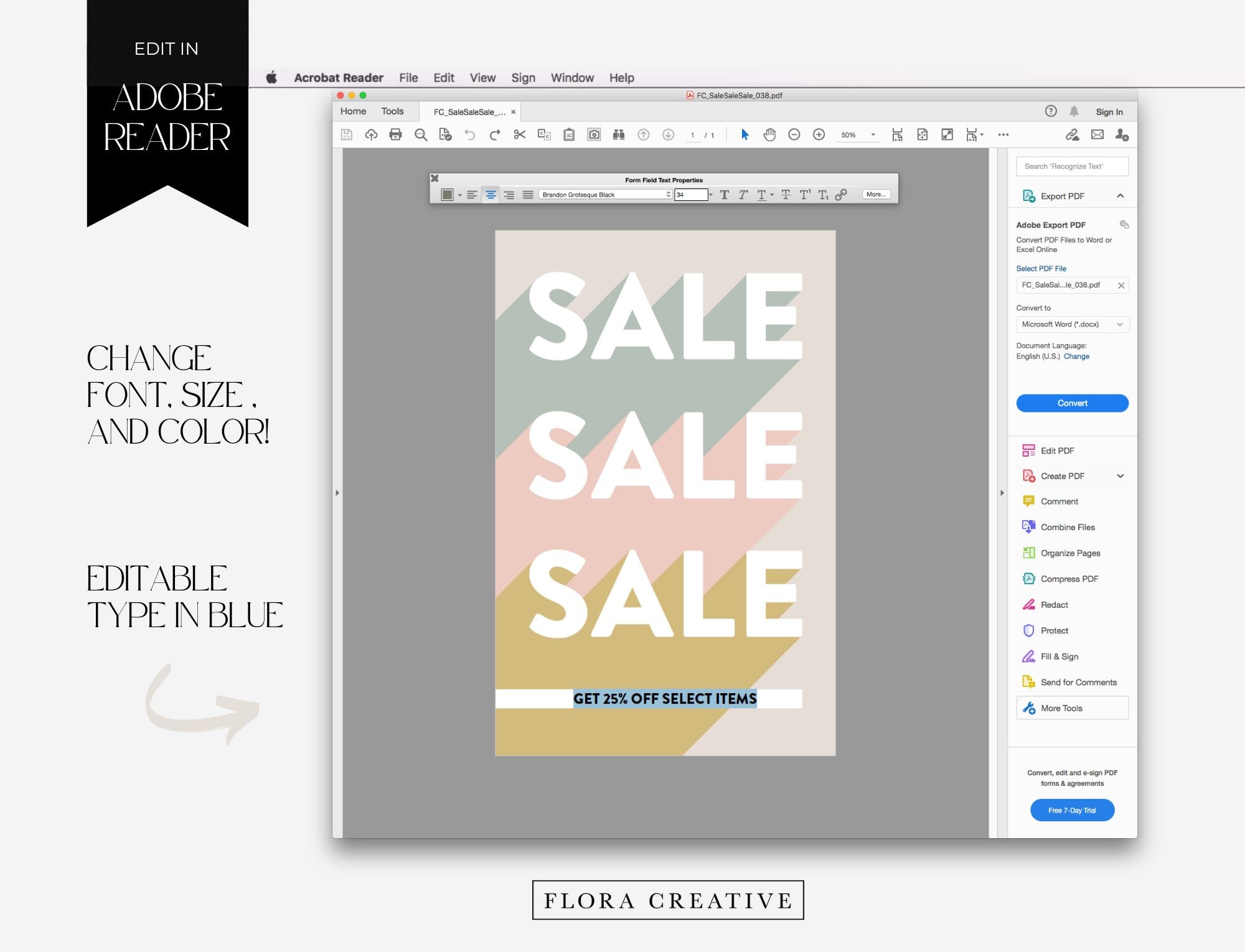 Retail Business Retro Sale Poster / Sign Template for Store Window - Etsy
