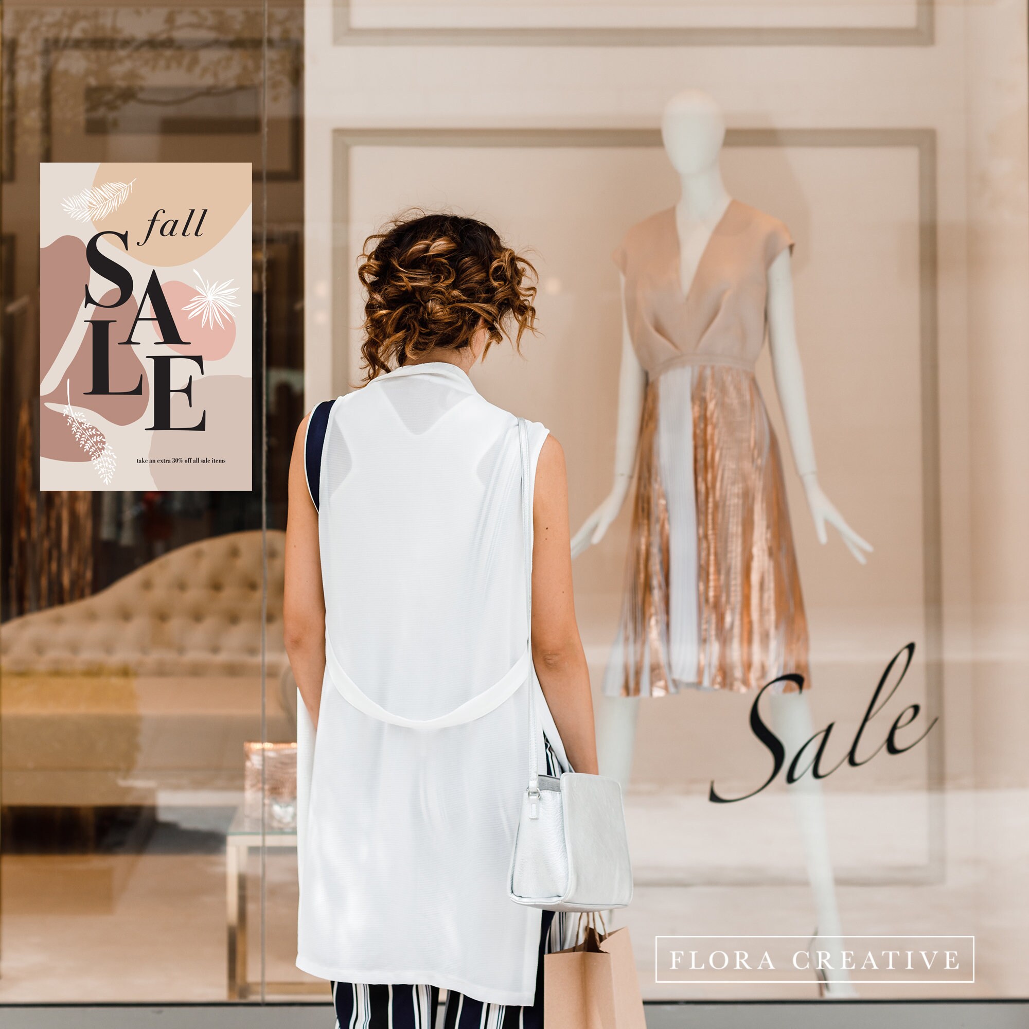 Retail Business Organic Shapes Fall Sale Poster / Sign Template for ...