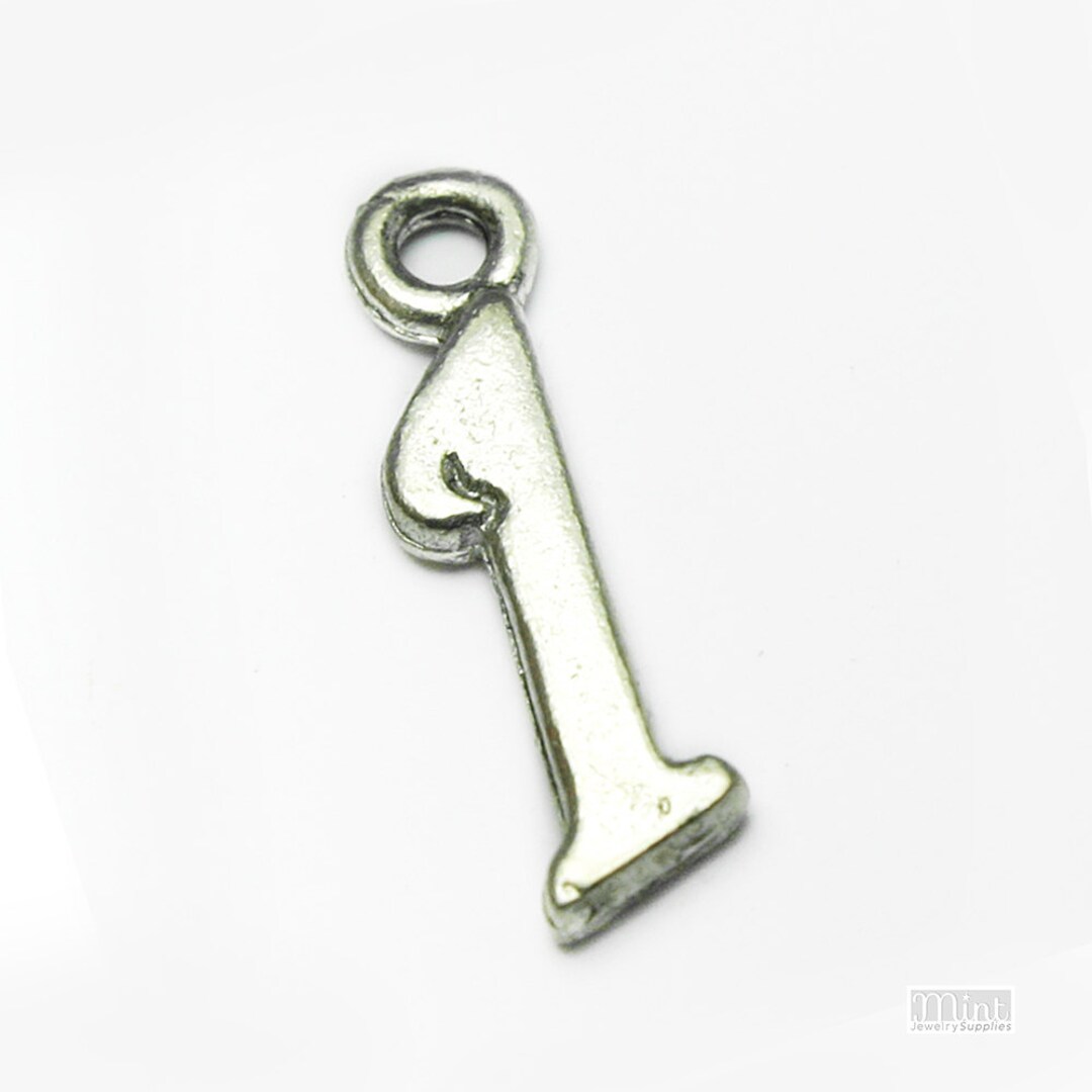 Pewter One '1', Charm, All Numbers Available 0-9, 10x15mm, Made in USA ...