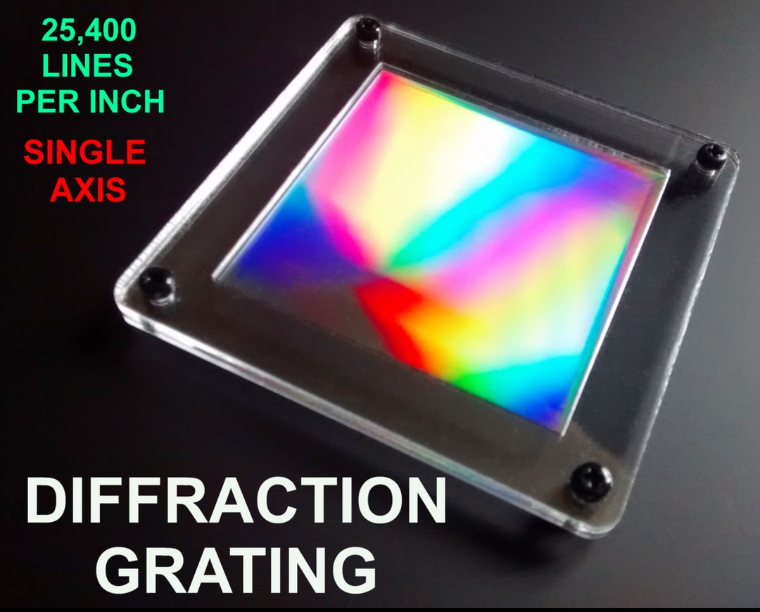 3x3 INCH Diffraction Grating Sheet With Display Case 25,400 Lines ...