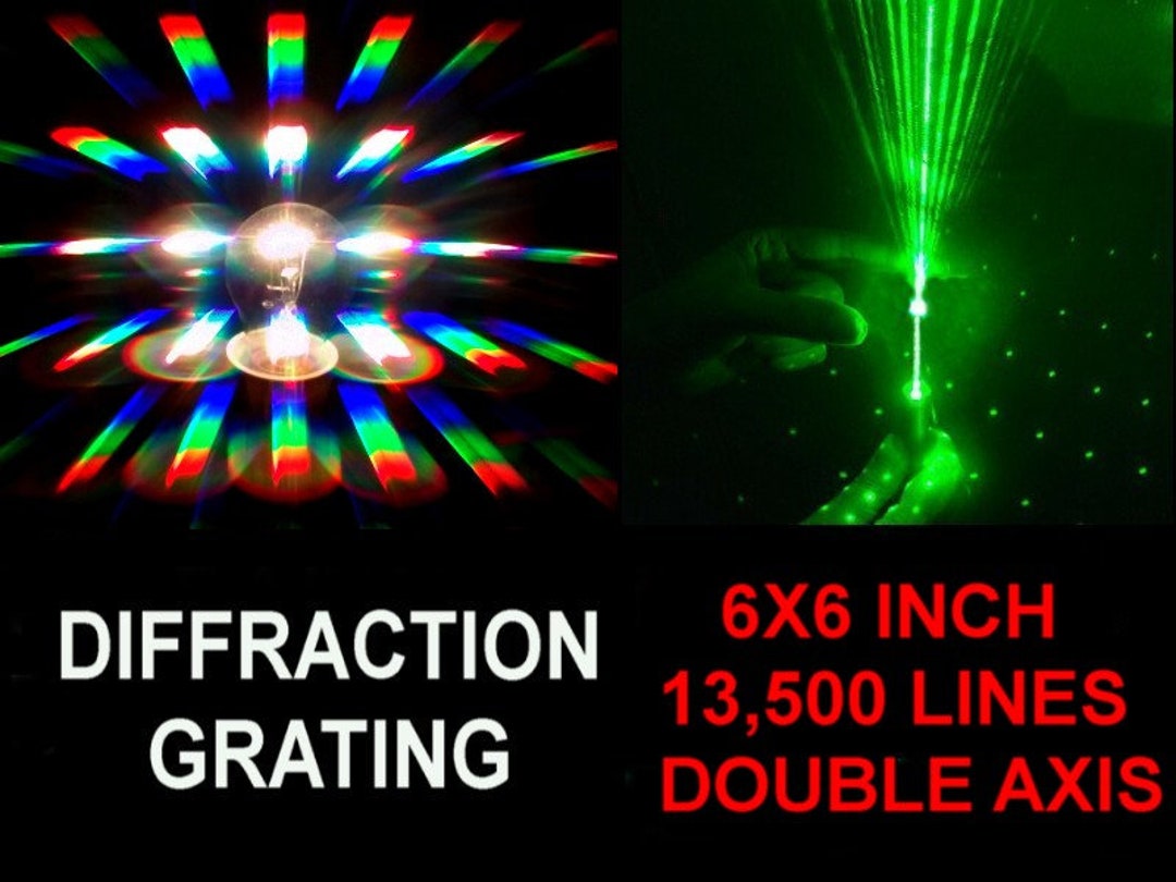 HUGE 6X6 INCH Diffraction Grating Sheet 13,500 Lines per Inch,laser ...