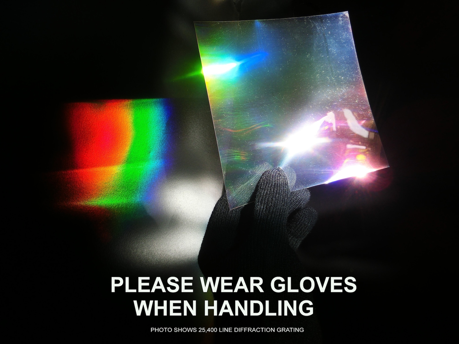 HUGE 6X6 INCH Diffraction Grating Sheet 13,500 Lines per Inch,laser Splitting Flat Prism ...