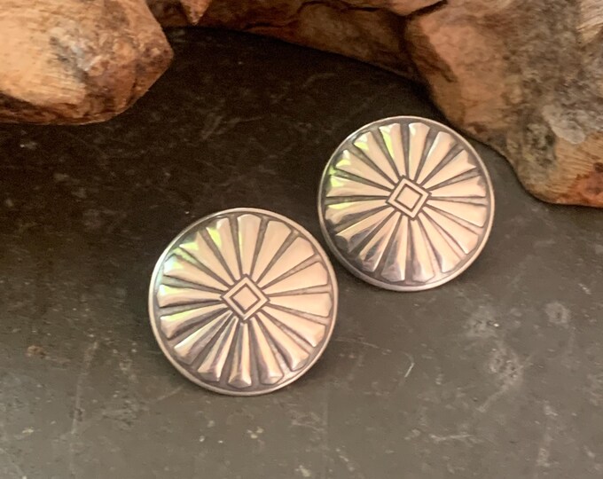 Vintage Sterling Silver Concho Studs - Etsy