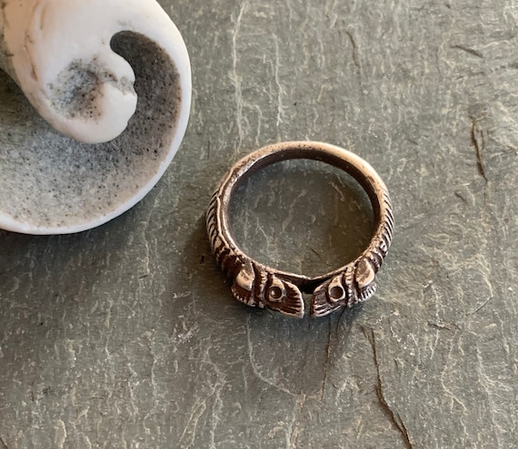 Vintage Tribal Silver Makara Ring size 12 - Etsy