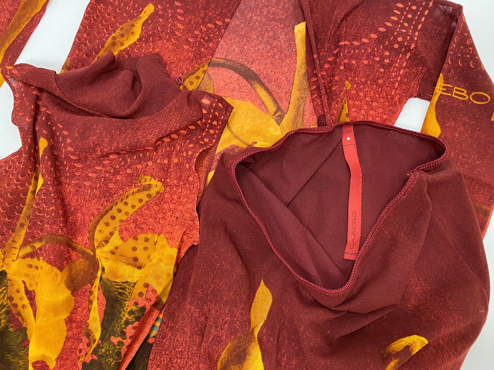 1990s Mesh Set, Floral Mesh Set, 3 Pieces Set, Vintage Mesh Set, Orchid ...