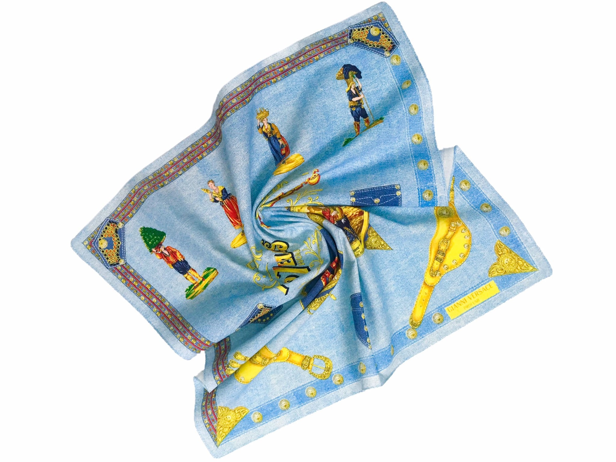 1990s Gianni Versace, Vintage Versace Scarf, 90s Bandana, Versace Denim ...