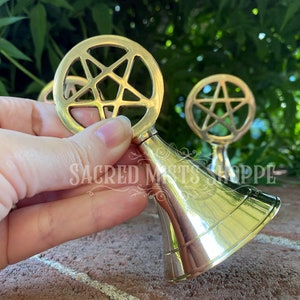 Pentacle Brass Altar Bell for Ritual, Ceremony, Energy Transmutation ...