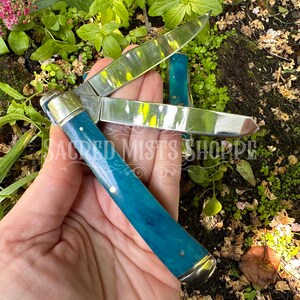 Midnight Sky Ritual Knife Folding Hybrid Athame and Boline With Blued ...