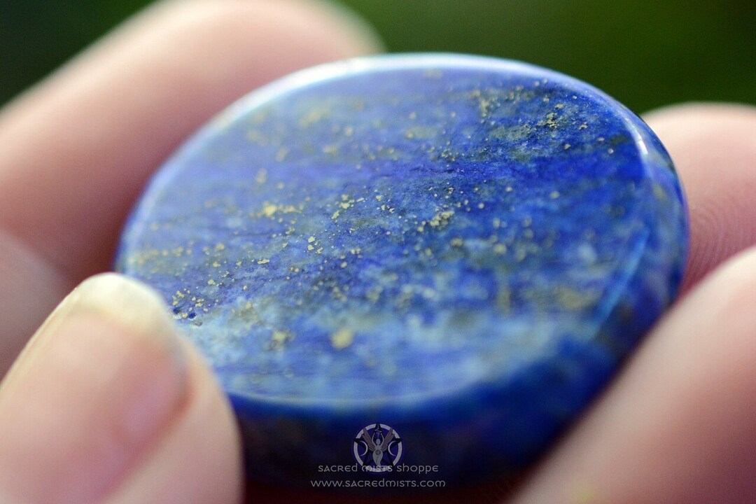 Lapis Lazuli Medallion Worry Stone AA for Spirituality, Intuition ...