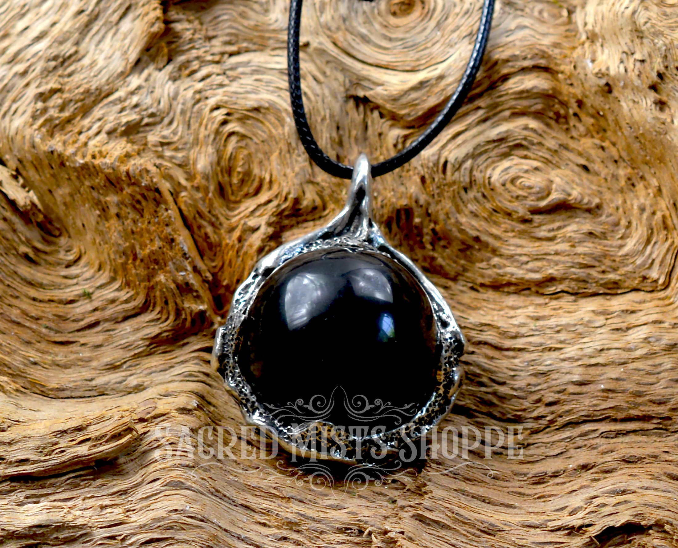 Obsidian Scrying Crystal Ball Hexen Anhänger für Wahrsagerei - Etsy.de
